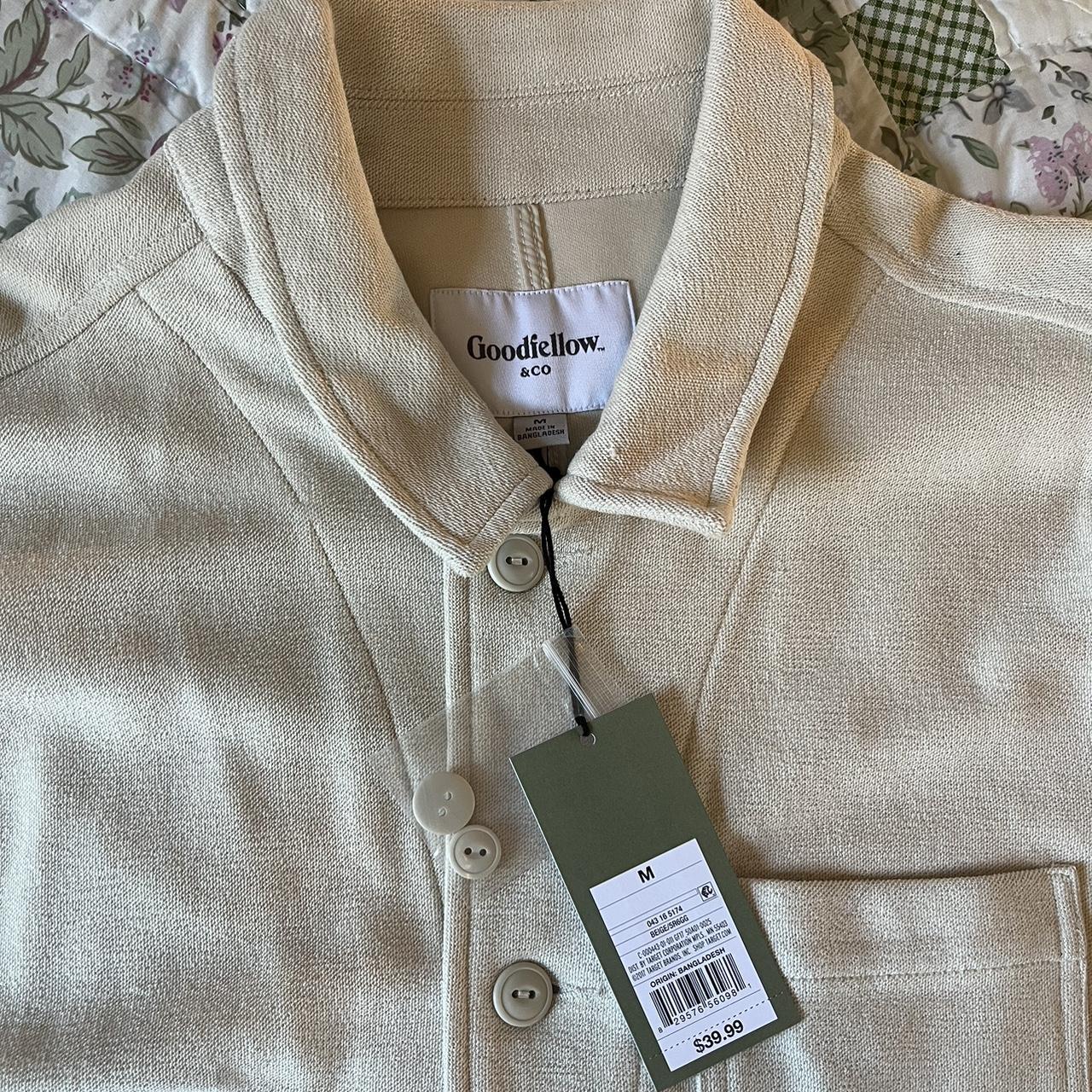 NWT Tan/Cream colored button up 💕Goodfellow brand... - Depop