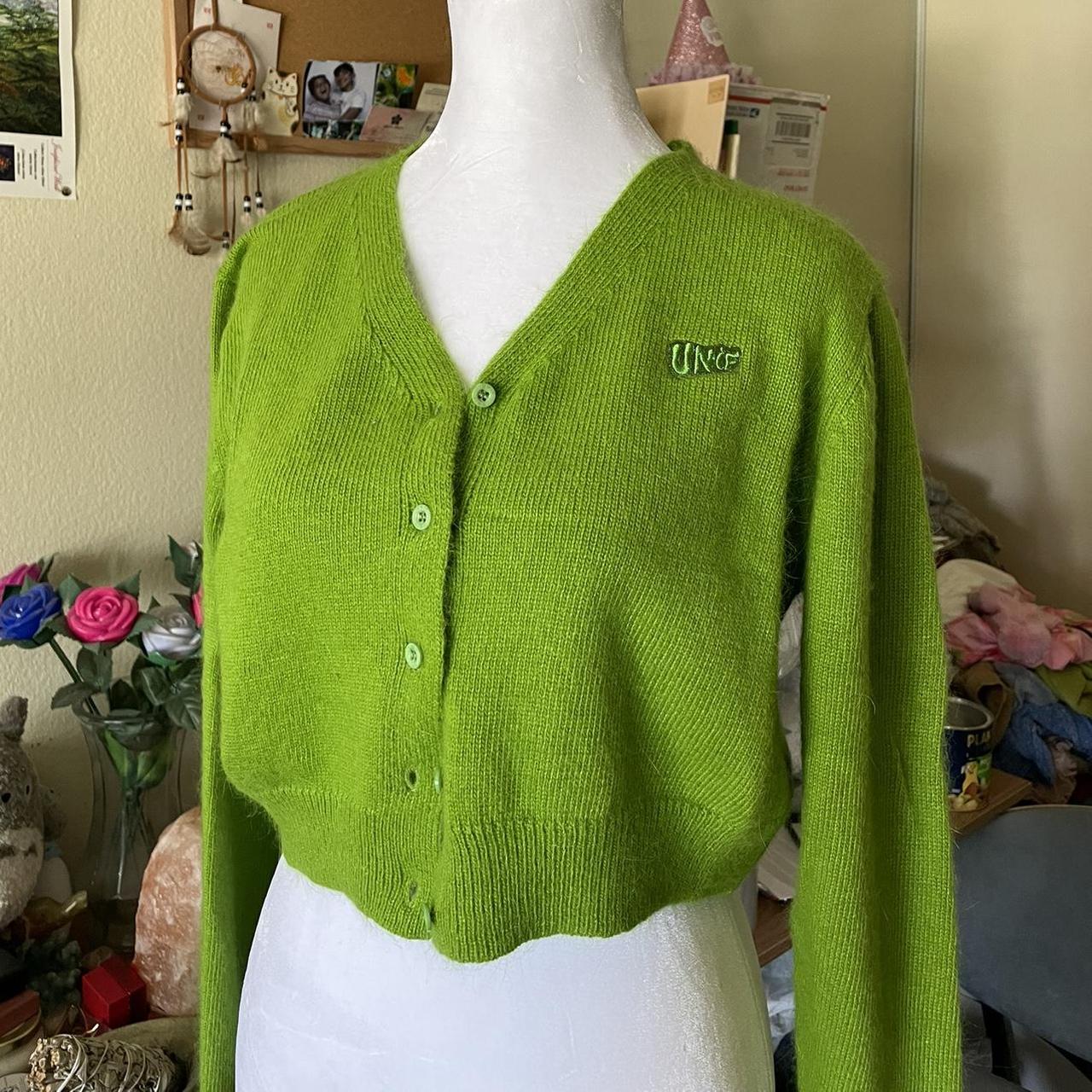 UNIF Liv Cardigan in green brand new never worn... - Depop