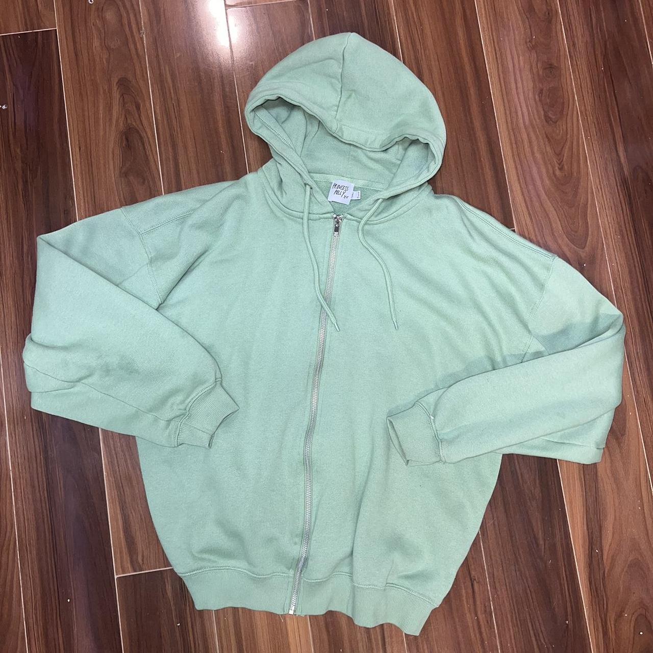 Like new princess Polly green zip up. Only worn once... - Depop