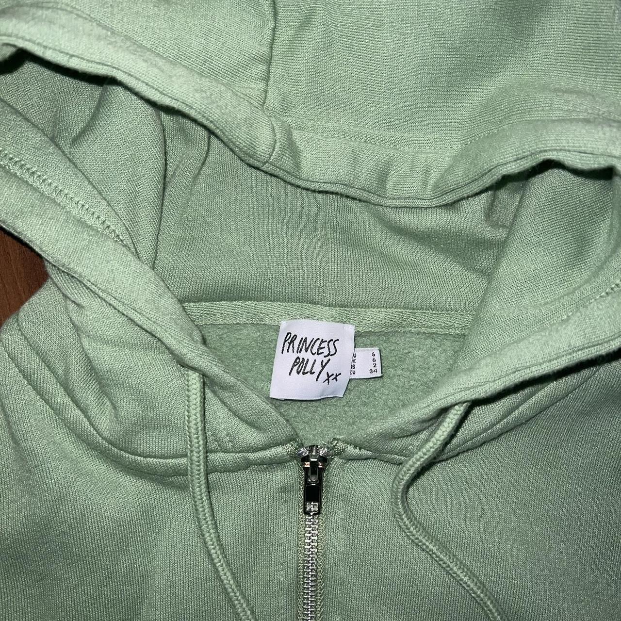 Like new princess Polly green zip up. Only worn once... - Depop