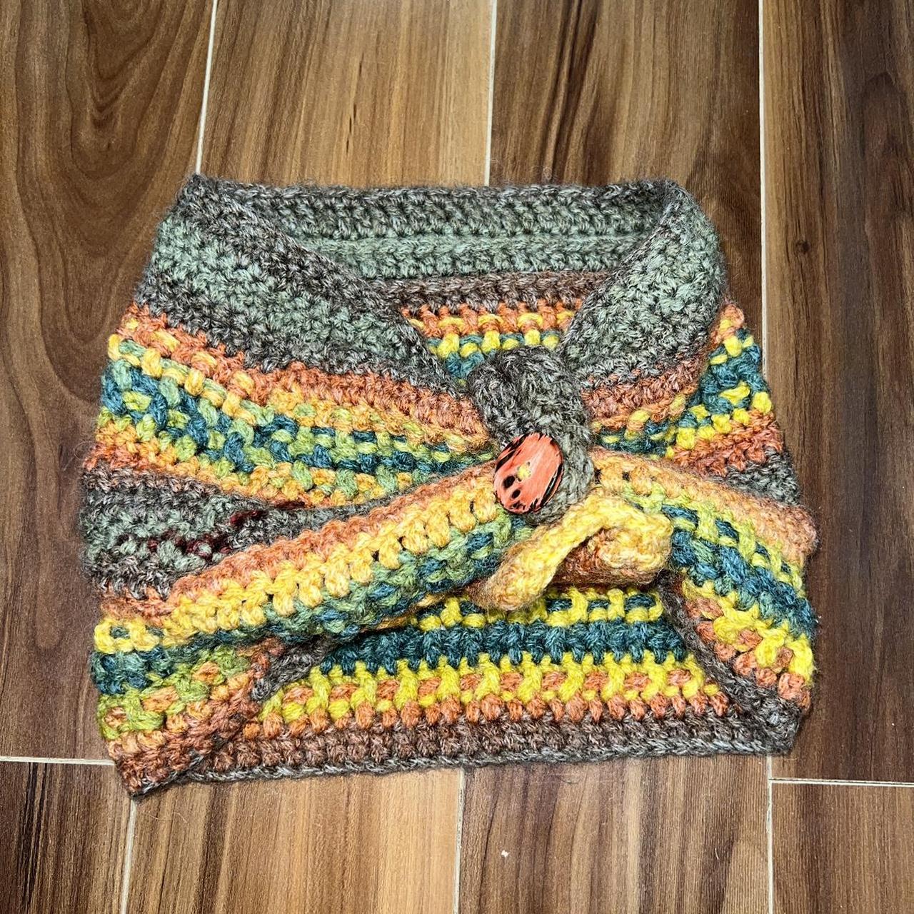 Hand crocheted fall circle scarf buff for neck.... - Depop