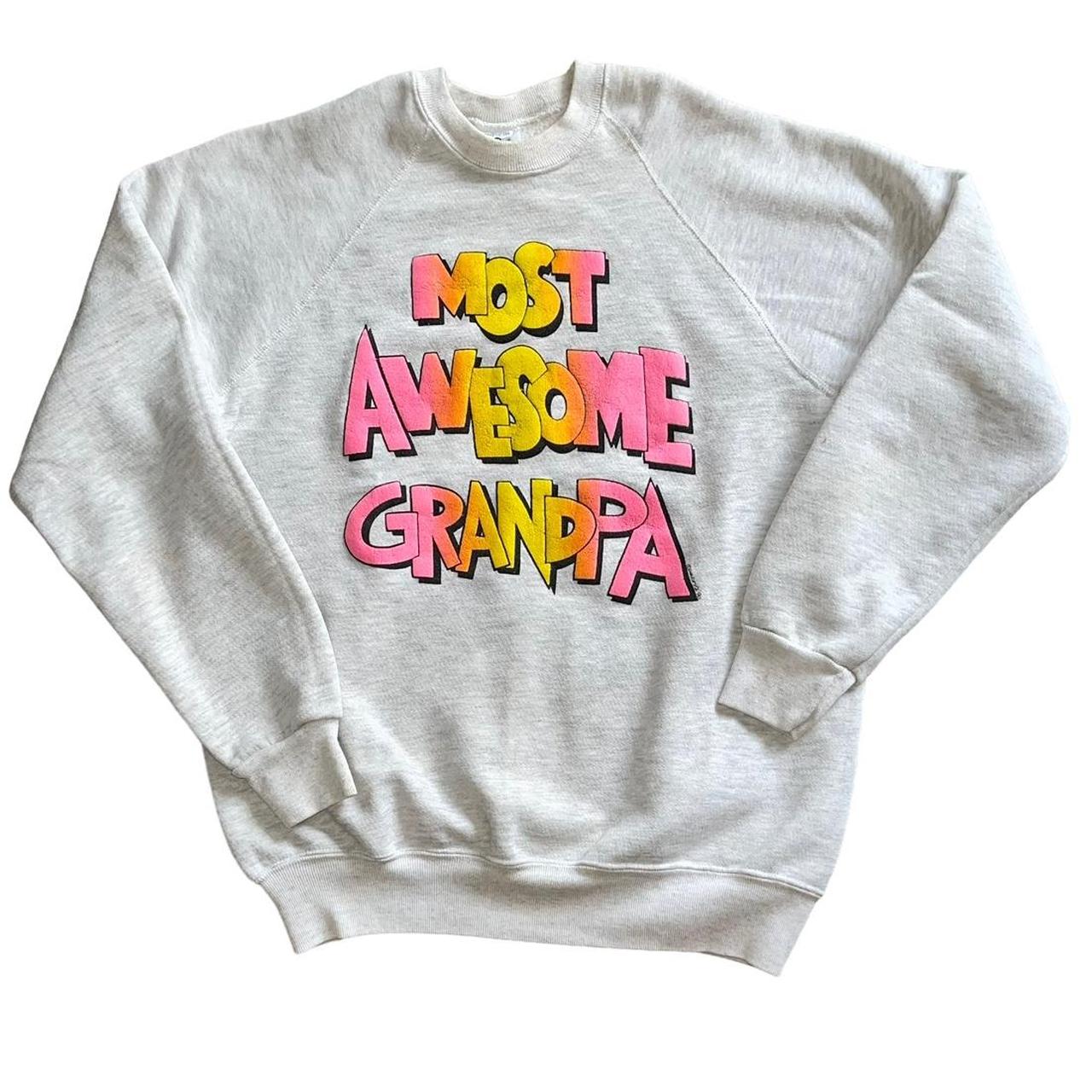 Vintage Most Awesome Grandpa puff print graphic... - Depop
