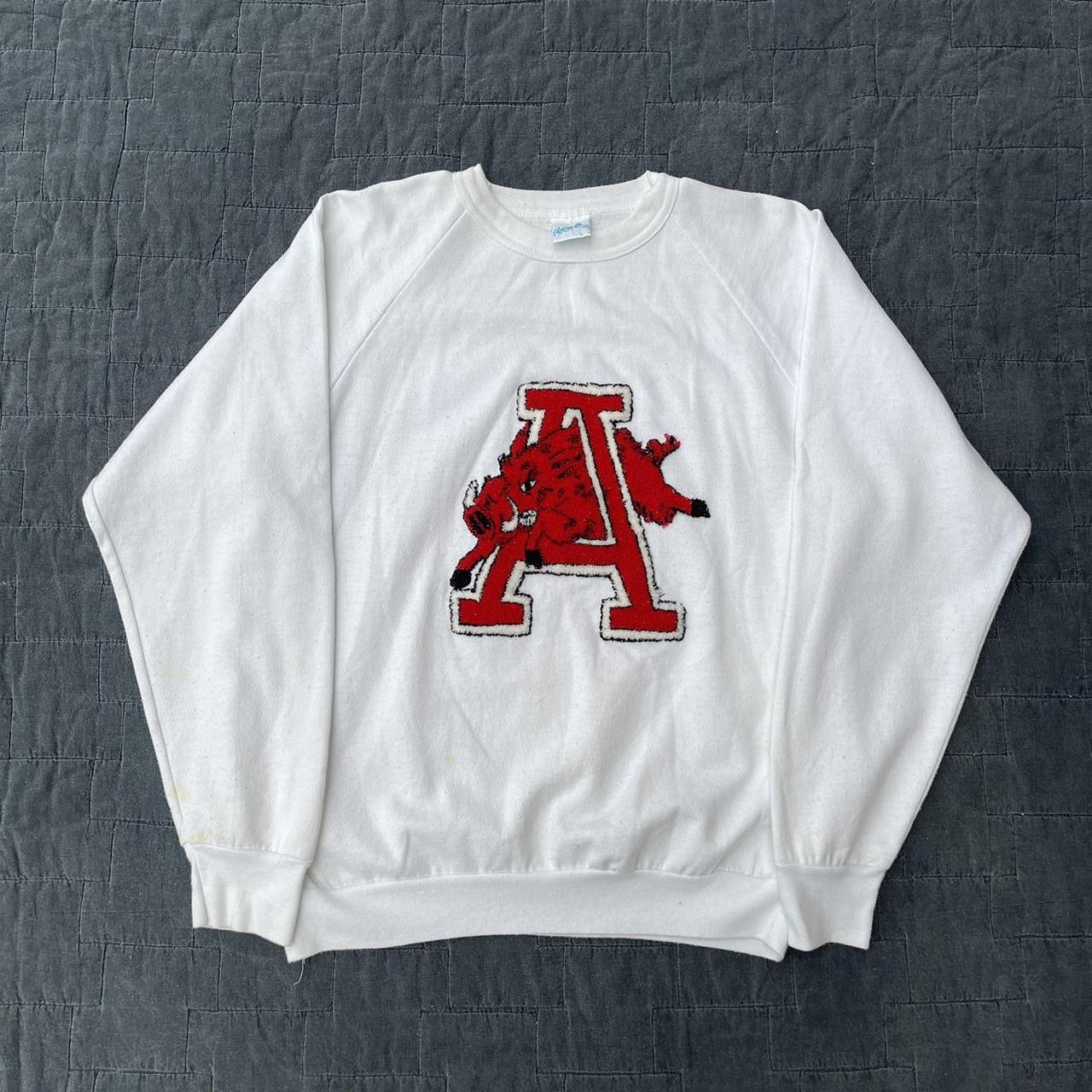 Vintage 90s Arkansas Razorbacks Crewneck Sweatshirt... - Depop