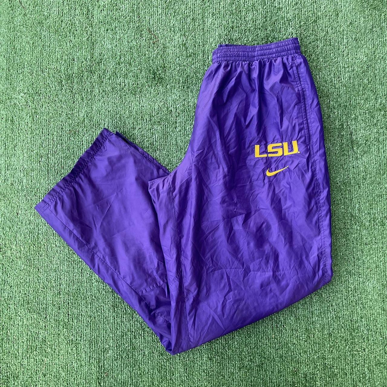 Vintage Y2K LSU Tigers Nike Track Windbreaker Pants... - Depop