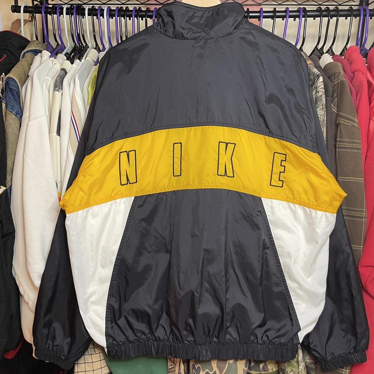 Vintage 90s Nike Zip Up Windbreaker Jacket Black... - Depop