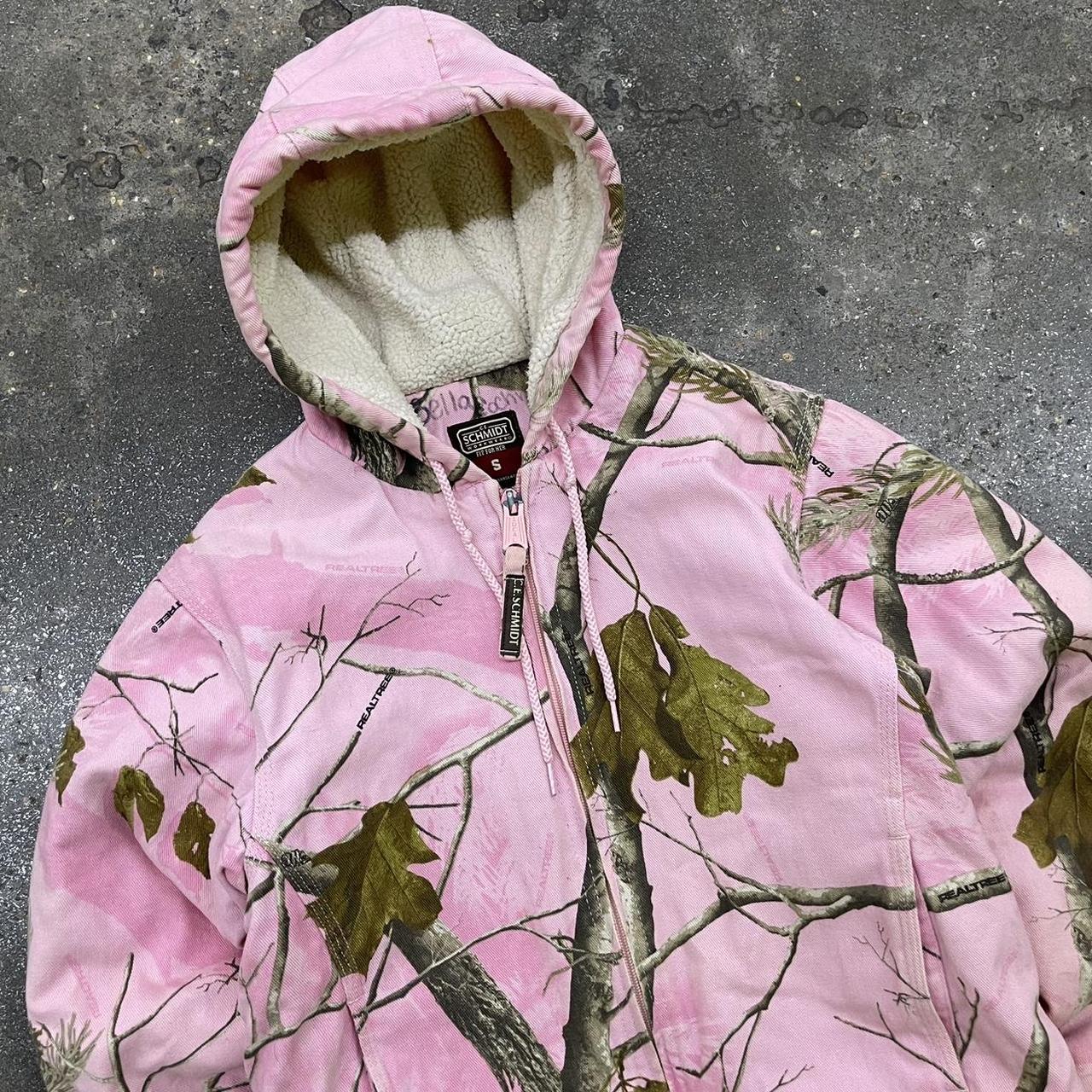 Vintage Pink RealTree Camo Camouflage Zip Up Canvas... - Depop
