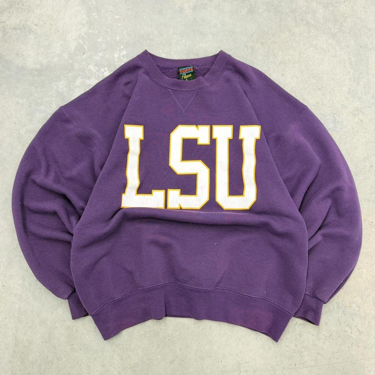 Vintage 90s LSU Tigers Crewneck Sweatshirt College... | Depop
