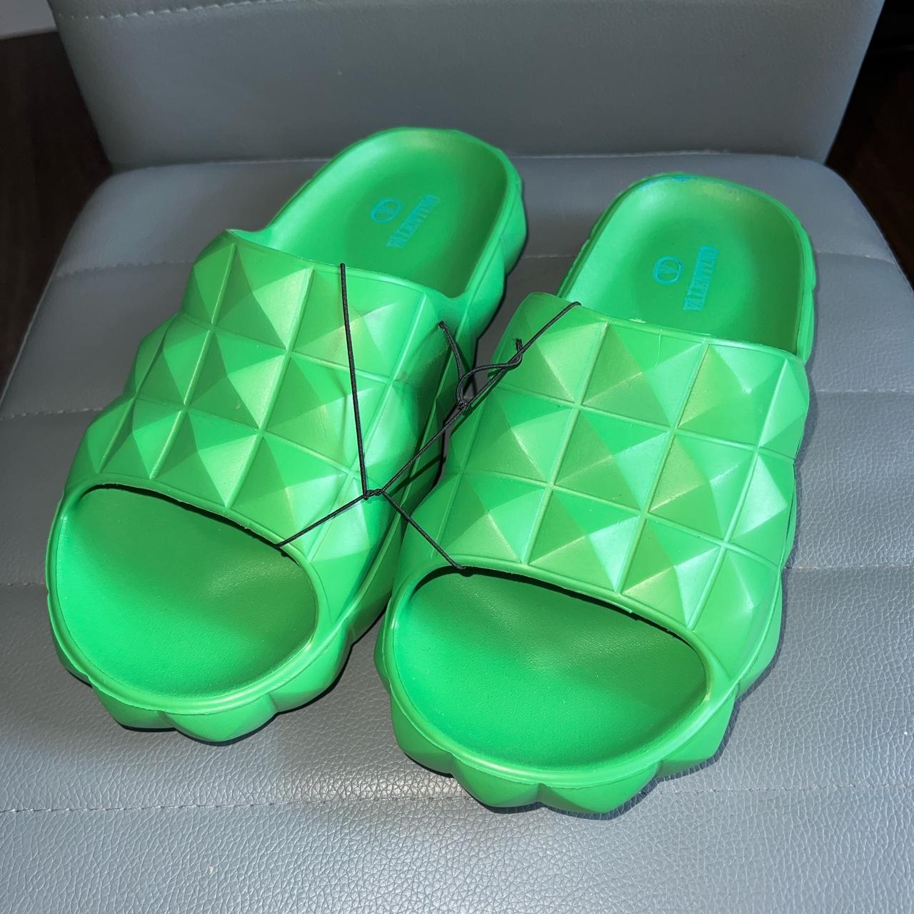 Green sliders Size 5 Brand new Free delivery Open to... - Depop