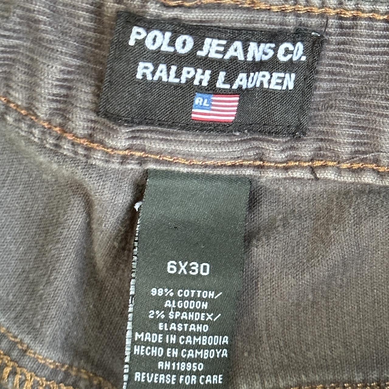 vintage y2k polo ralph lauren corduroy pants size... - Depop