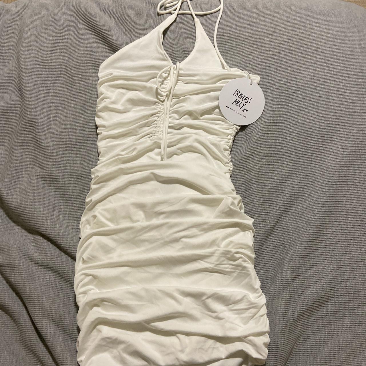 New with tags Princess Polly ruched white dress Size... - Depop