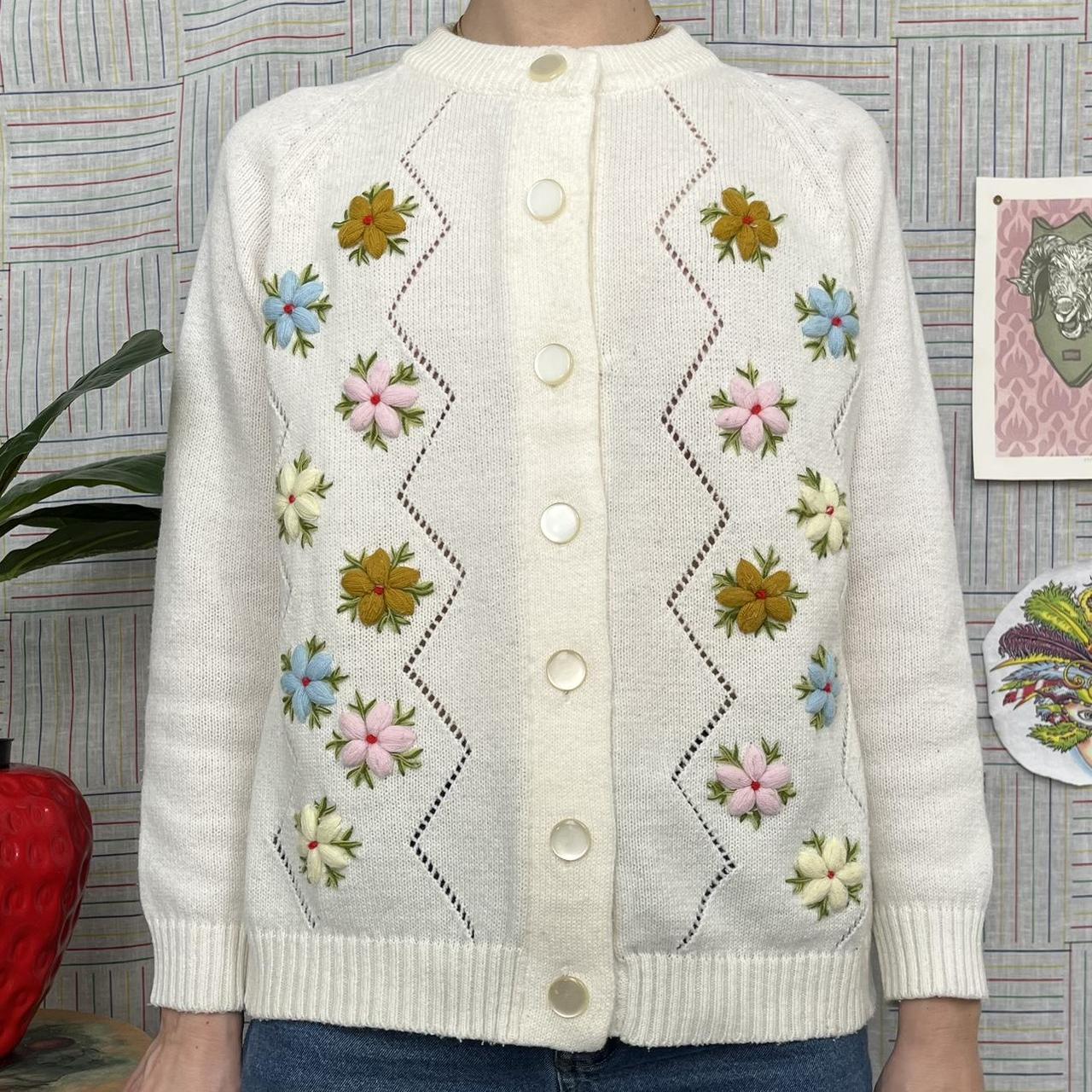 Vintage embroidered cardigan Retro 60s or 70s boho... - Depop