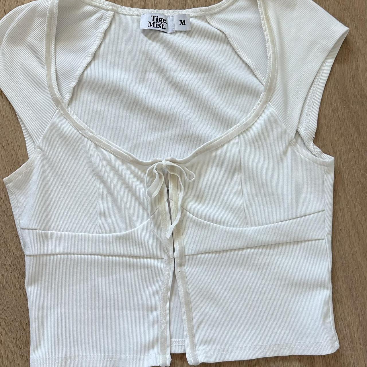 TIGERMIST super cute white open bottom top worn a... | Depop