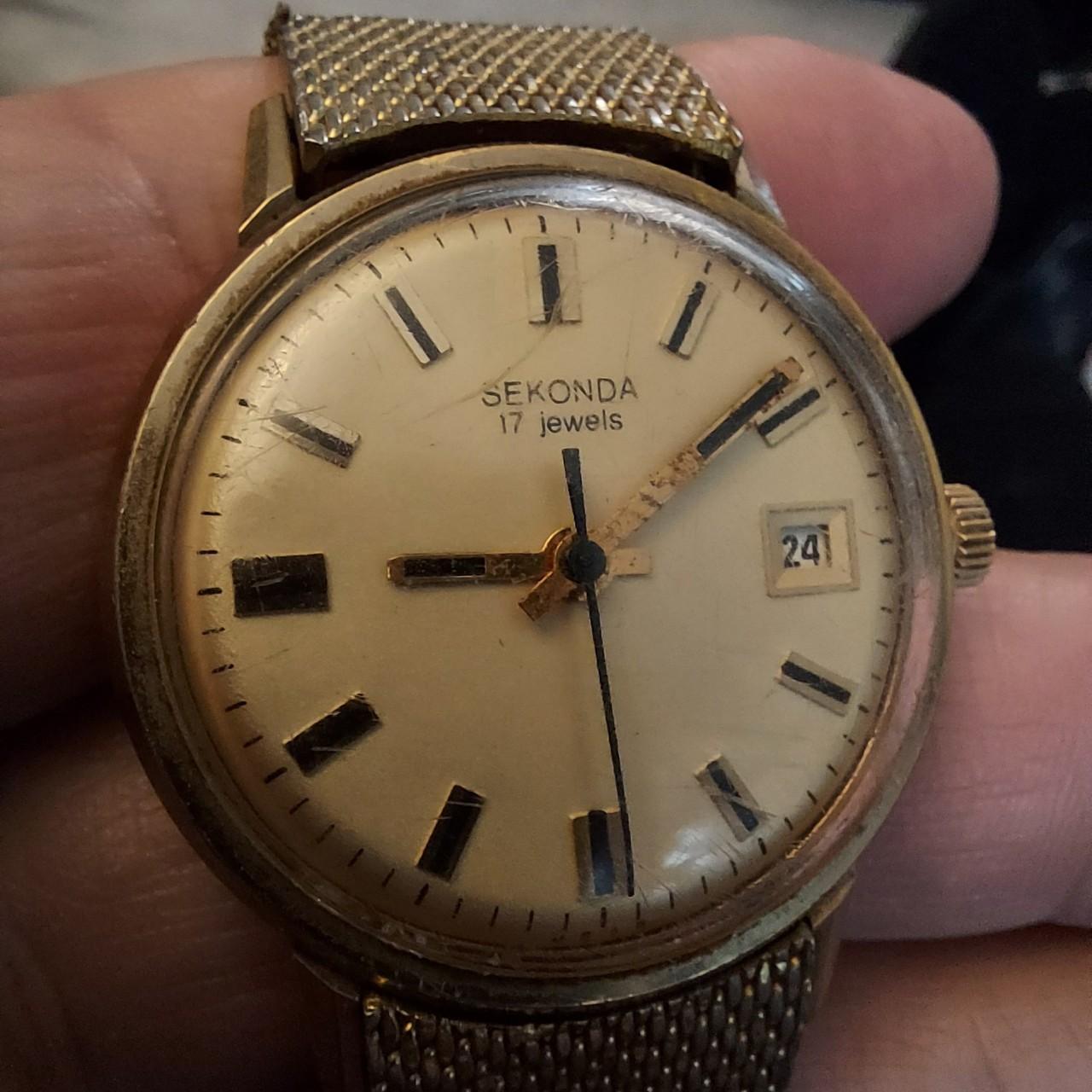 Sekonda 17 jewels gold finished mechanical watch.... - Depop