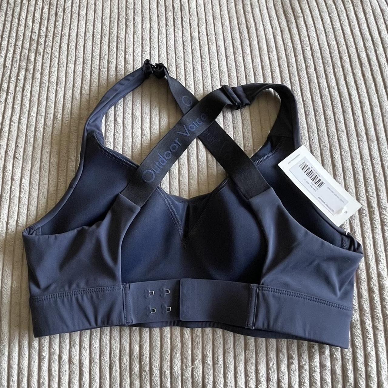 Outdoor Voices Women's Navy Bra | Depop