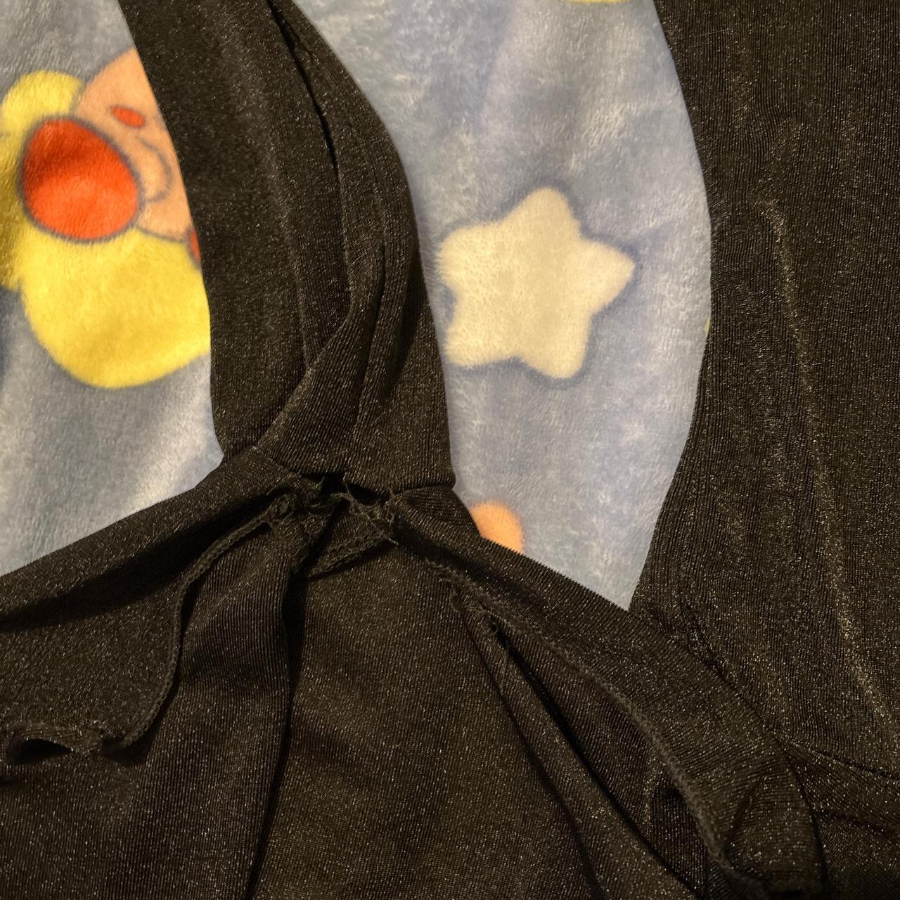 black frilly button up blouse with flared/bell... | Depop