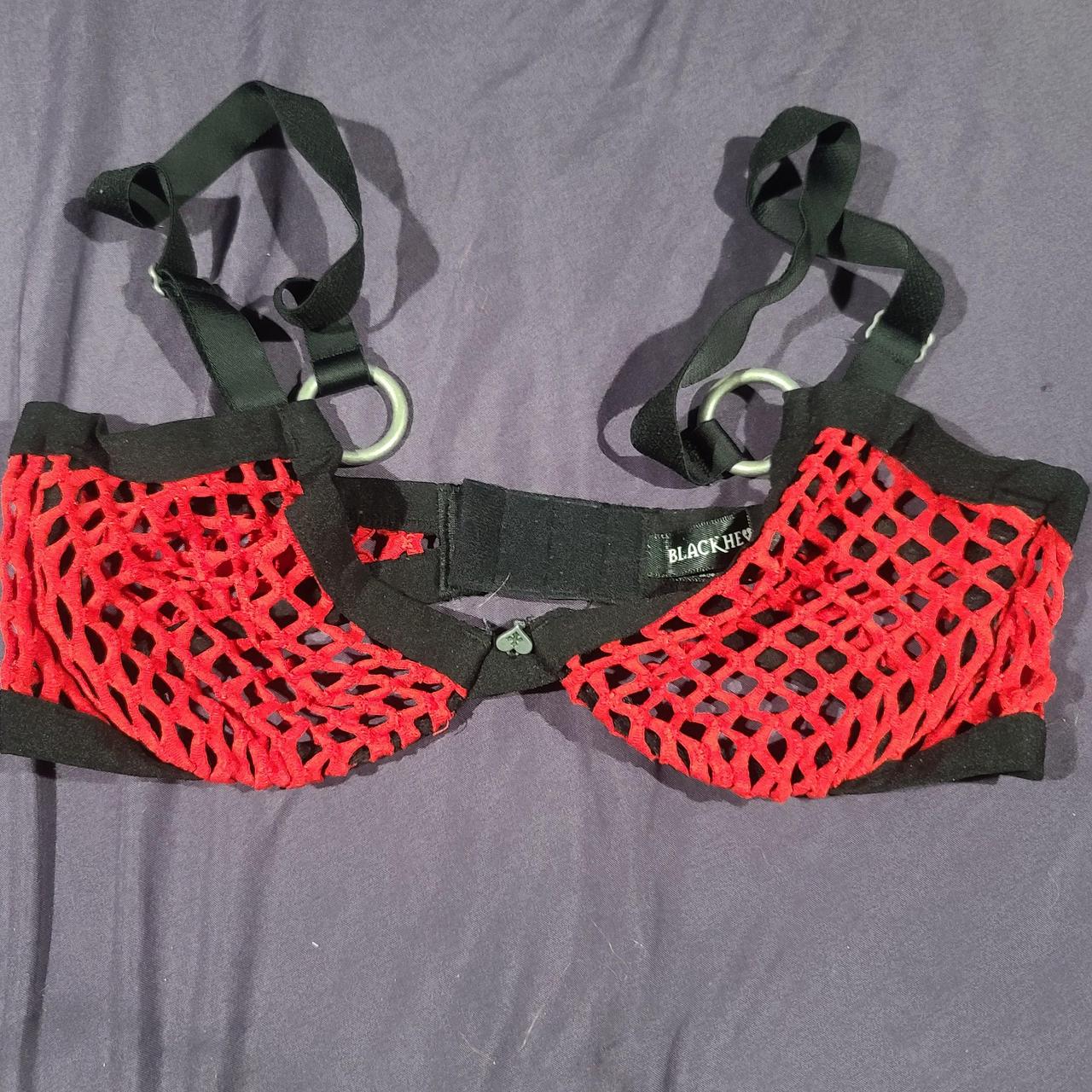 Blackheart fishnet bra with O rings. Perfect to pair... - Depop