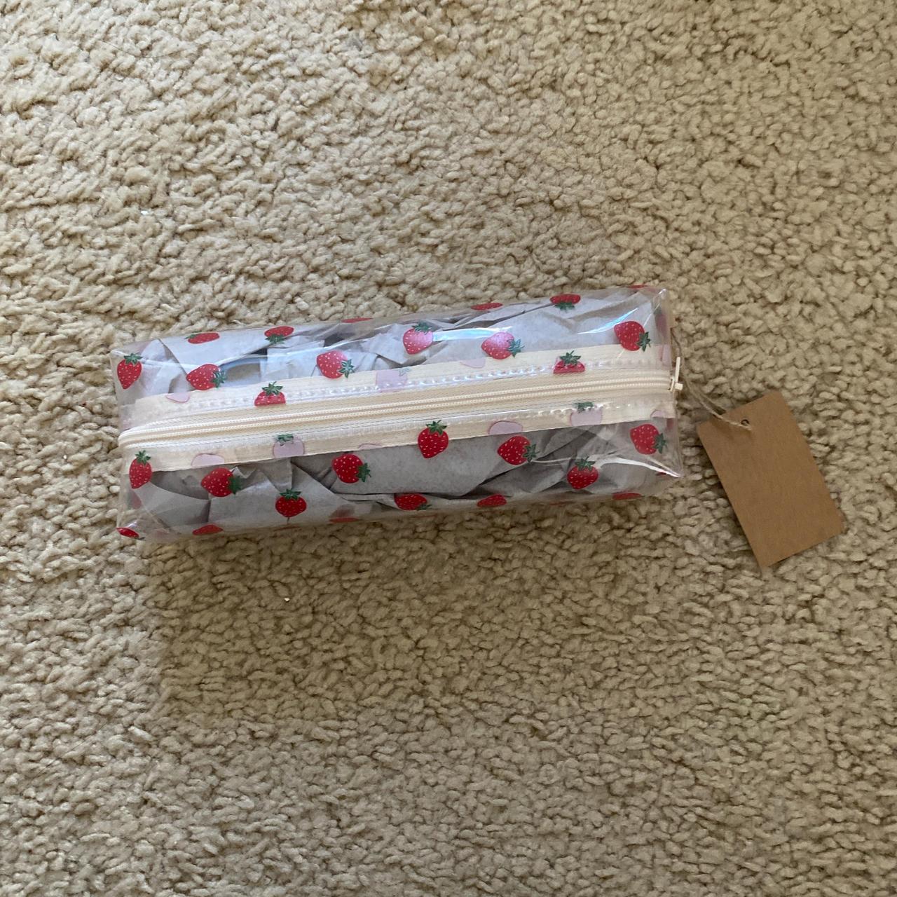 Brandy Melville strawberry pencil case | Depop