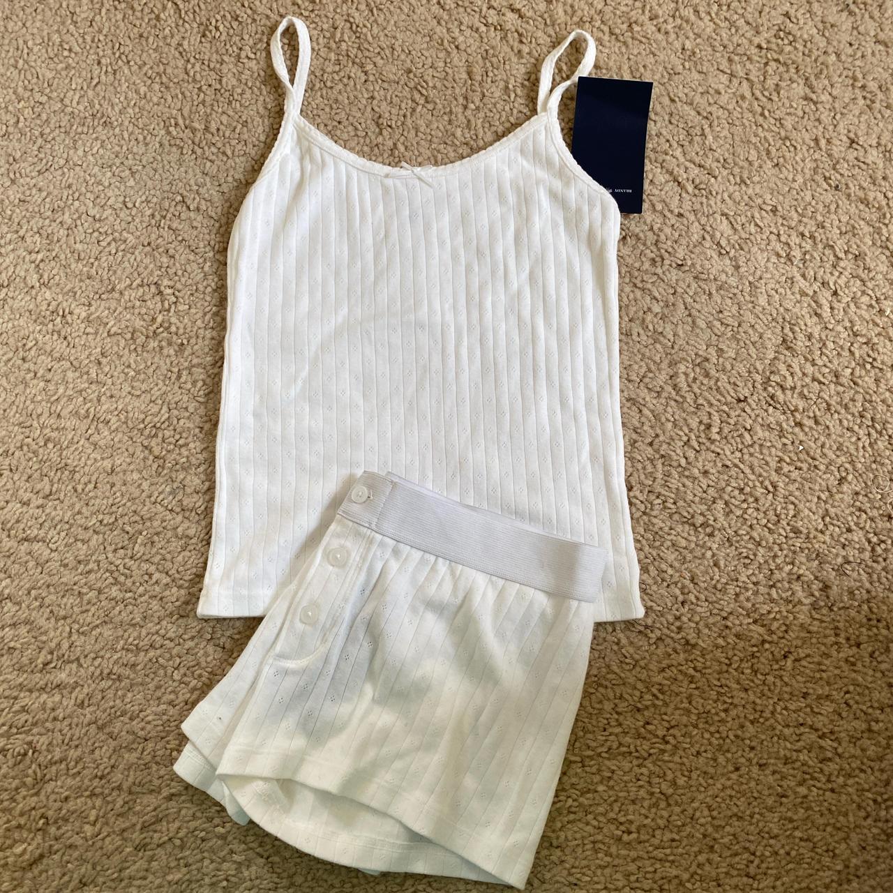 Brandy melville Skylar eyelet tank/ boy shorts set | Depop