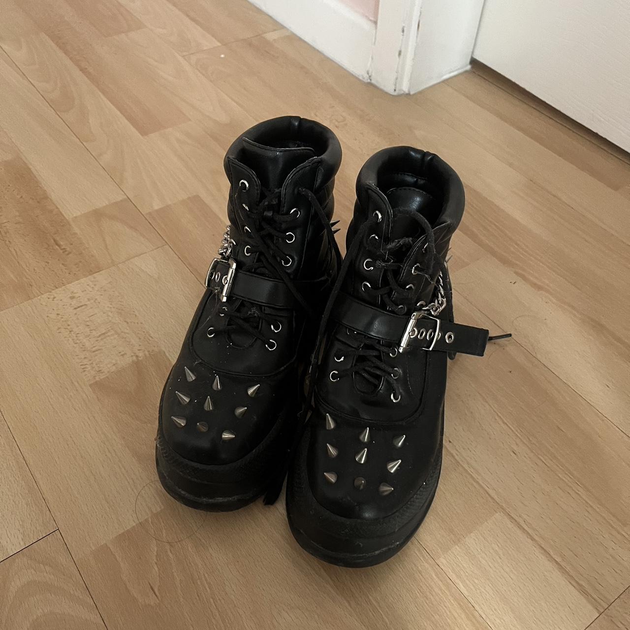 Lamoda goth trainer boots, heavily worn. Will be... - Depop