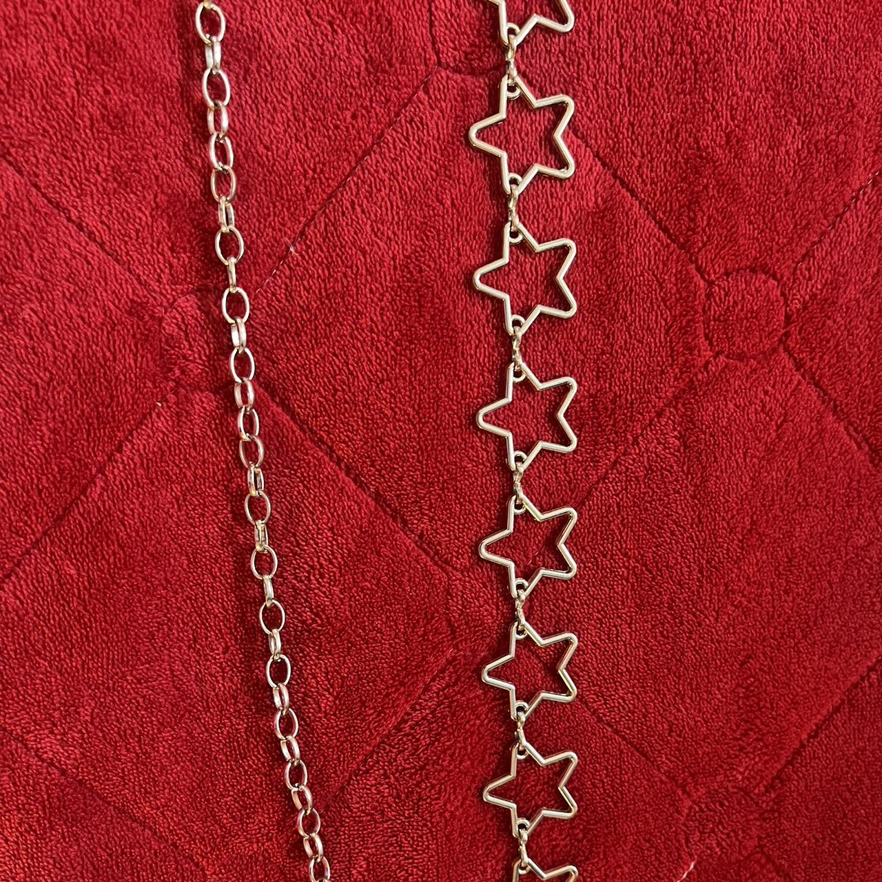 Silver star chain adjustable belt, fits M/L very... | Depop