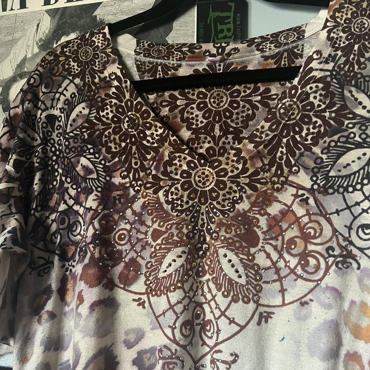 patterned whimsy top super cute just never wore it... - Depop