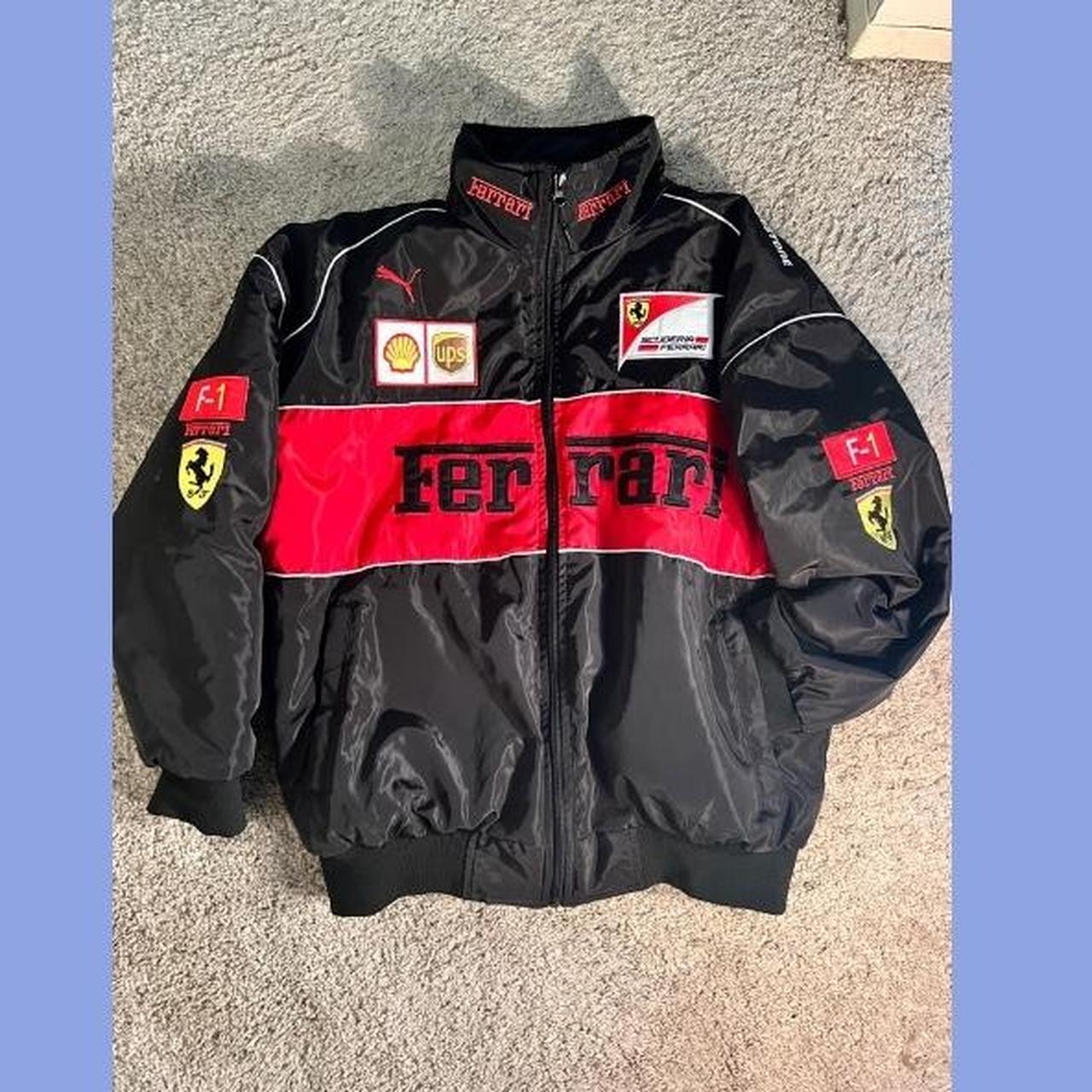 Ferrari Racing Zip up Bomber Jacket with... - Depop
