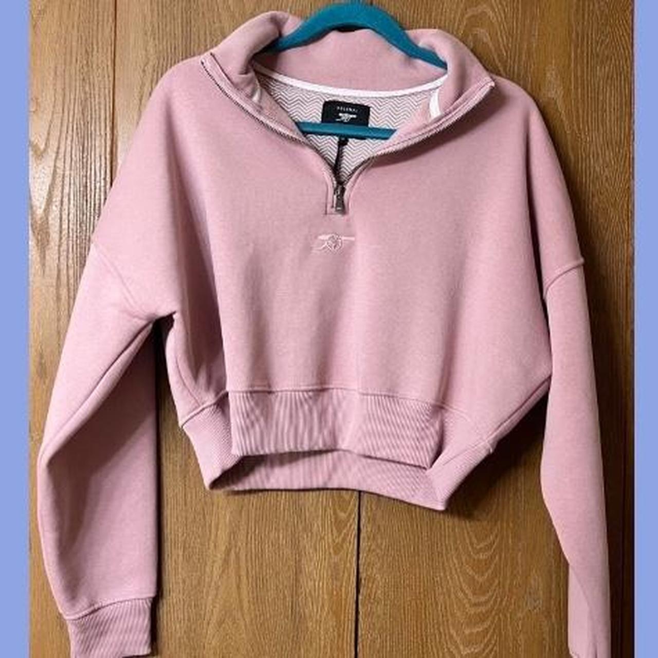 Arsenal FC Pink cannon quarter zip crop... - Depop