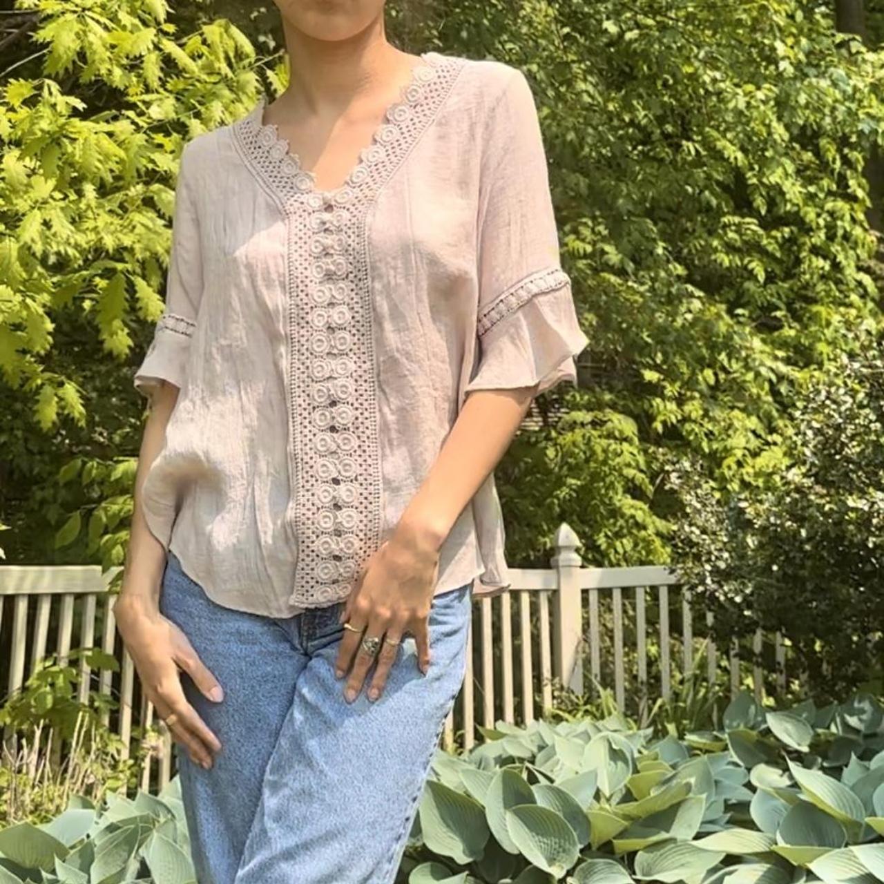 Earthy Flowy Fairy Bell Sleeve Lightweight Summer... - Depop