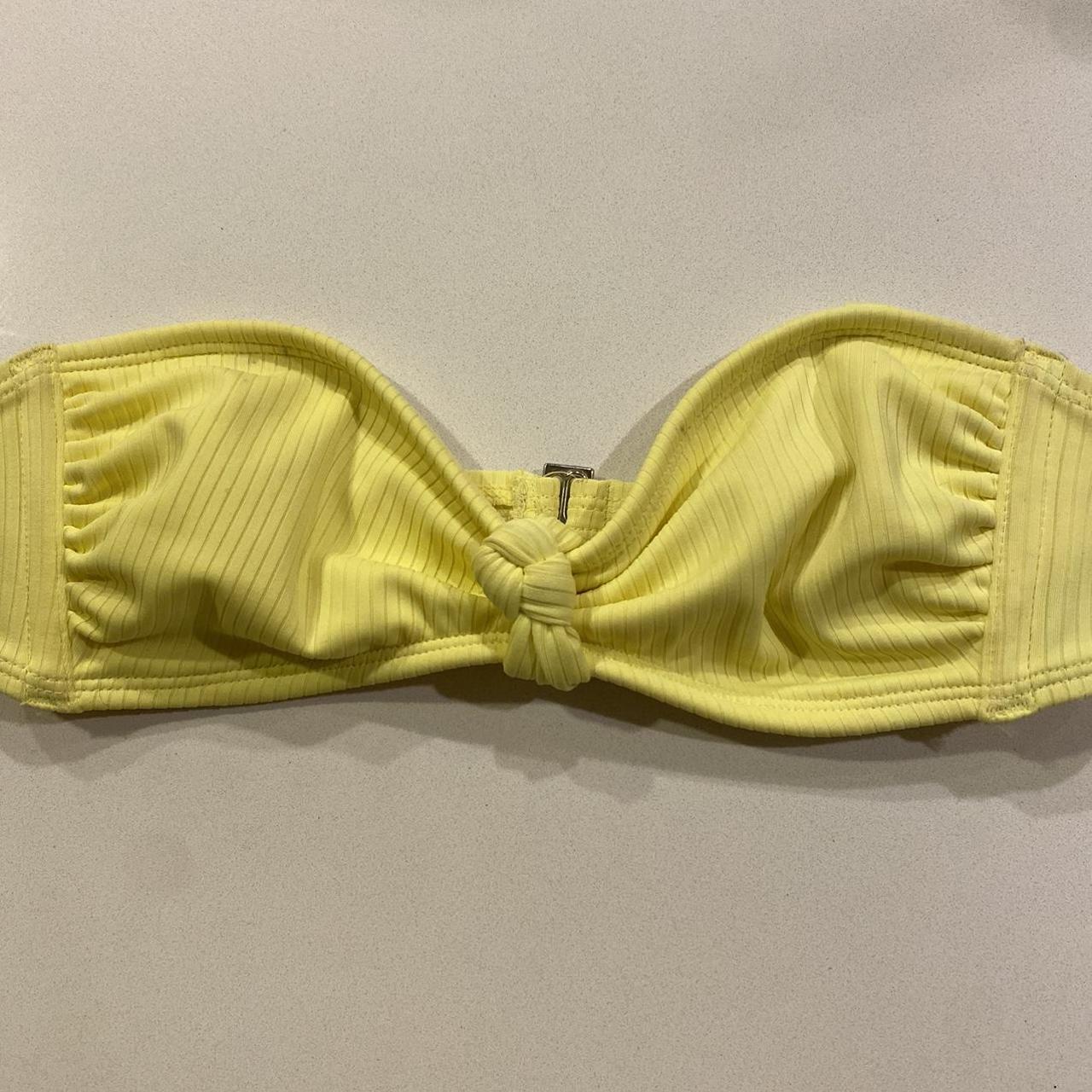 Women's Yellow and Cream Bikini-and-tankini-tops | Depop