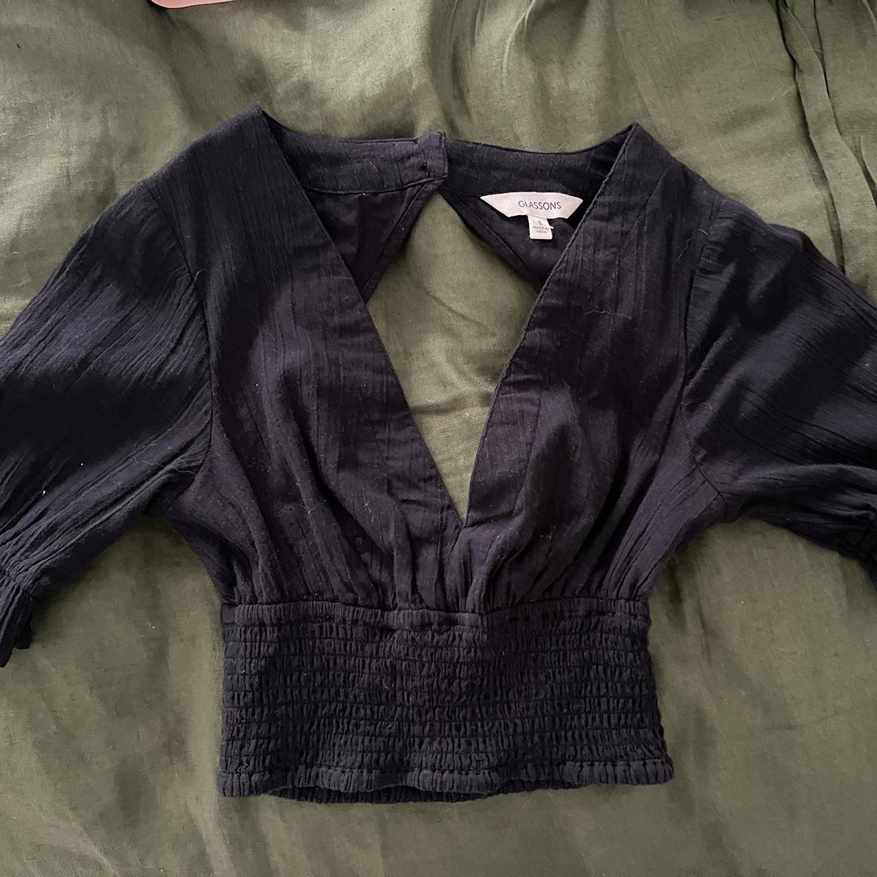 BLACK GLASSONS TOP Perfect summery top SIZE... - Depop