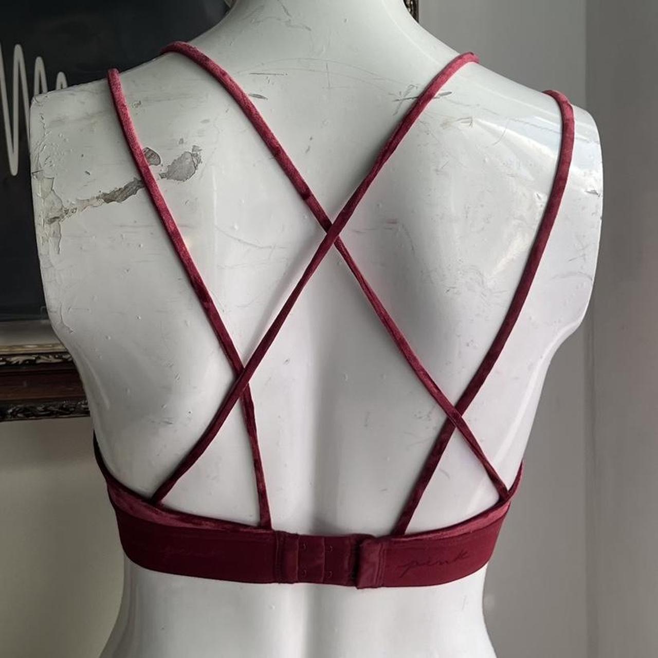 Victoria’s Secret pink red bralette bra size xs/s - Depop