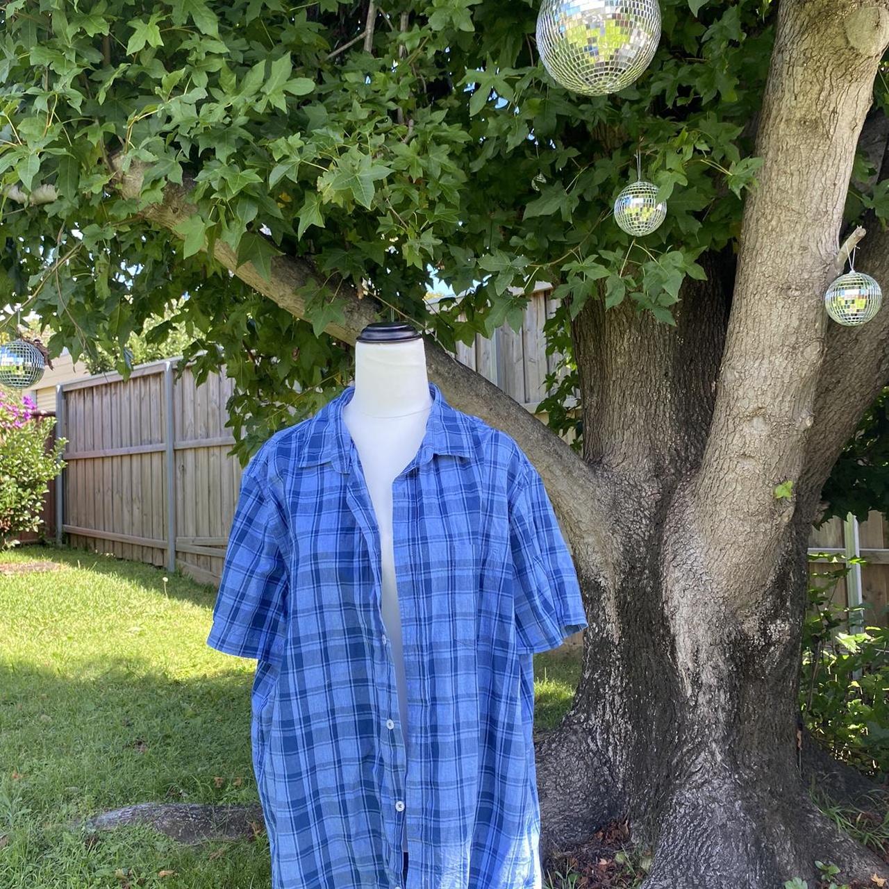 The cutest blue flannel Perfect beach throw over... - Depop