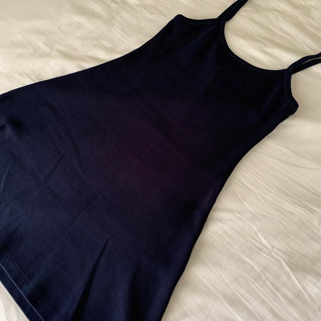 navy blue garment dye skater dress from LA apparel.... - Depop