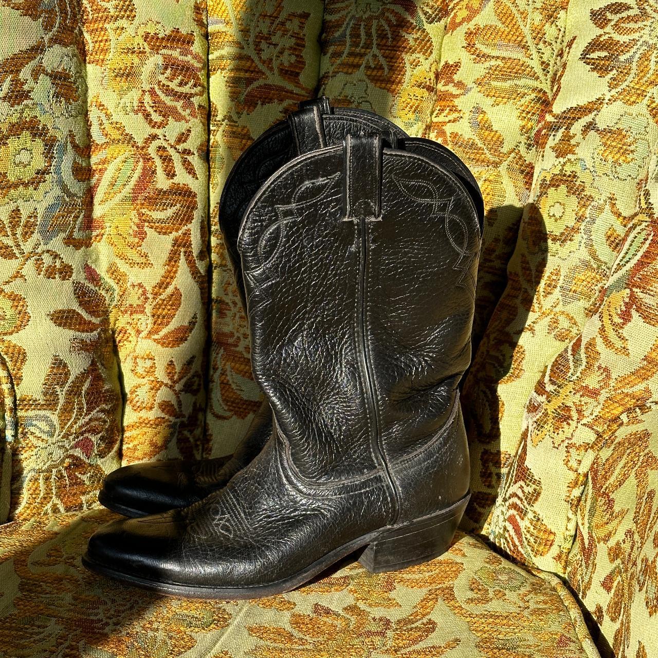 1990s Great Western Boot Co. size 10 black genuine... - Depop