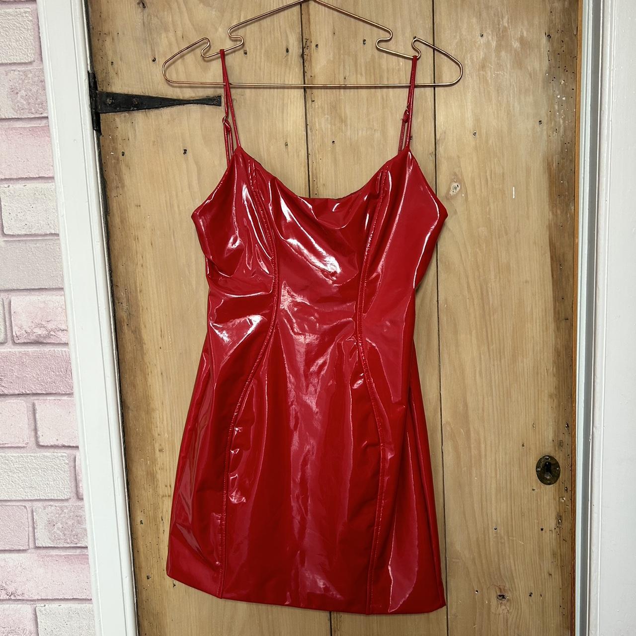 Vinyl Red dress from oh Polly Only worn once... - Depop