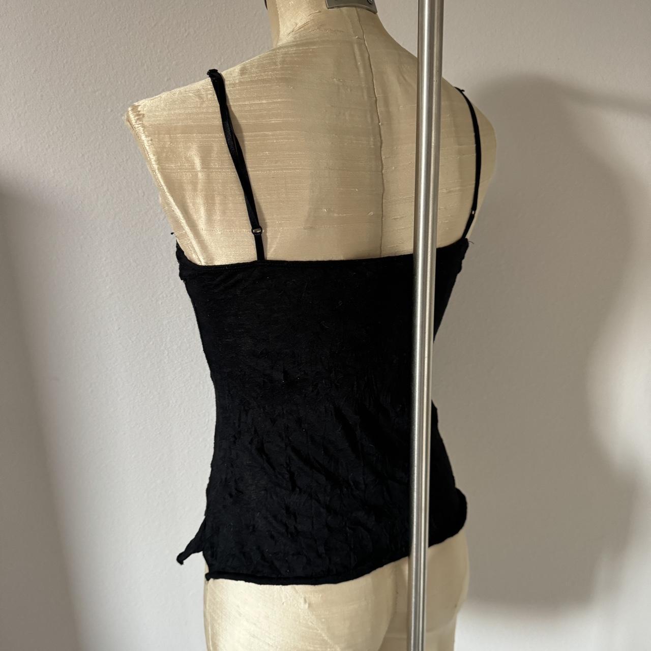 vintage y2k Xhilaration black and gold lace cami... - Depop