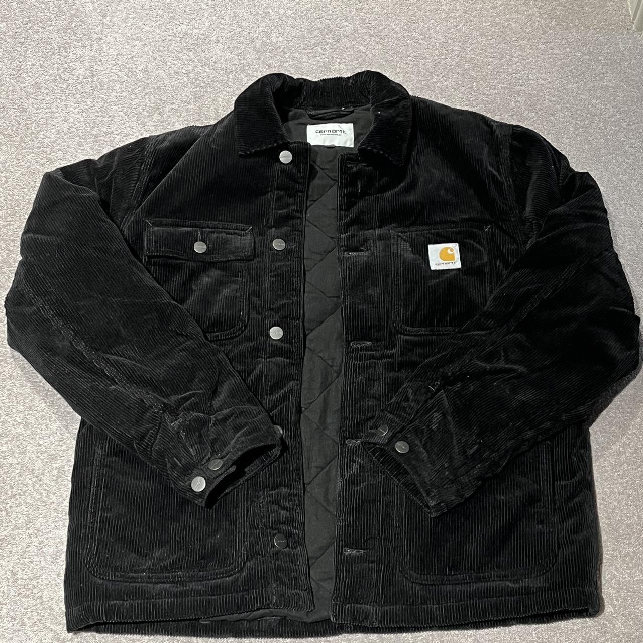 VINTAGE CORDUROY CARHARRT JACKET BLACK 10/10... - Depop