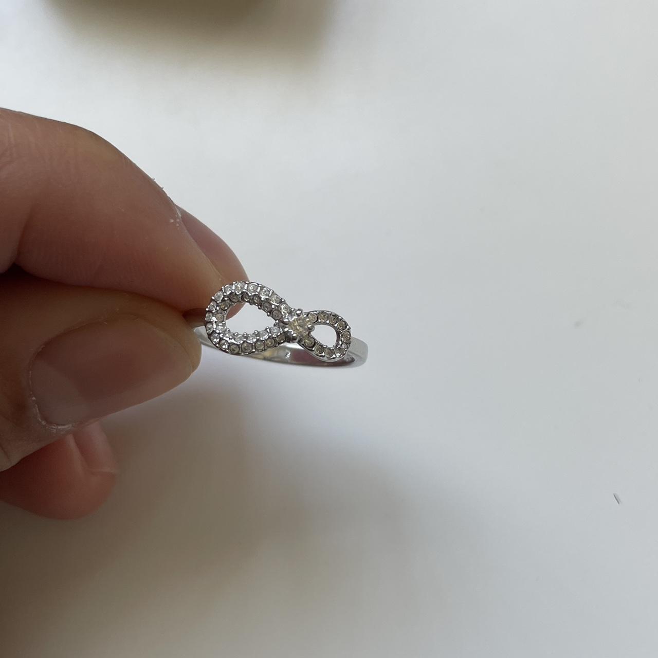 Swarovski Infinity Ring - Size: 7/8 - Sterling... - Depop
