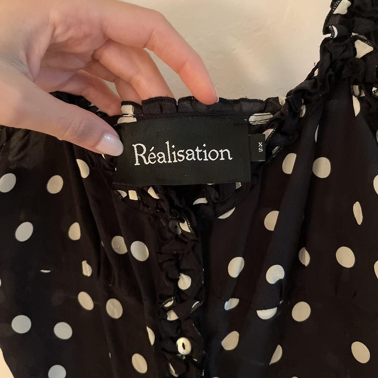 Black polka dot Realisation par mini dress. Size xs.... - Depop