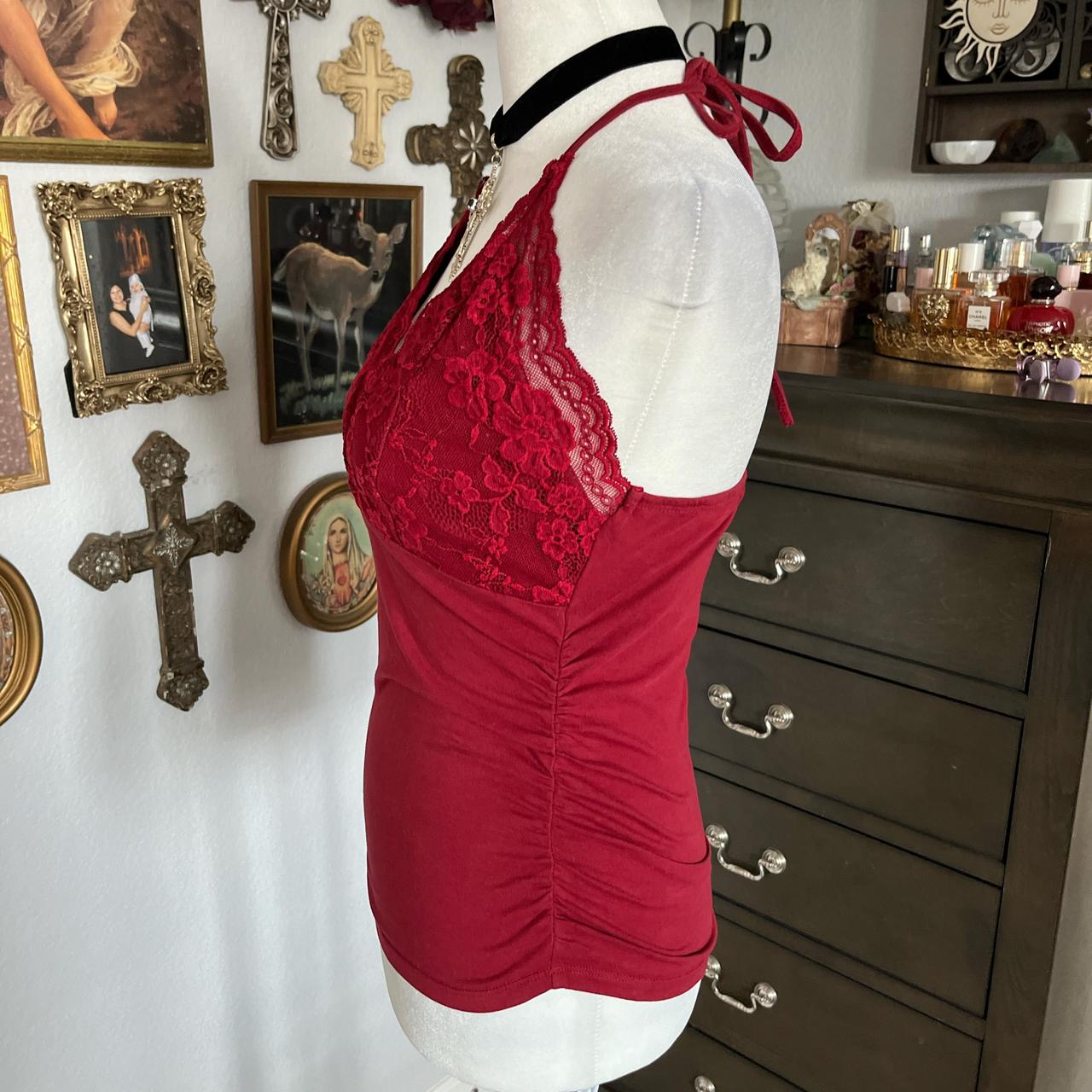 Vampire Goth / Whimsigoth Red Halter Top with... - Depop