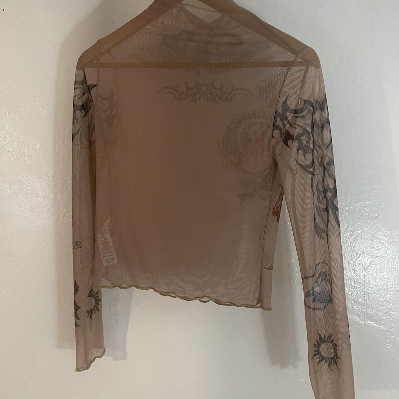 Tattoo Mesh Top New Girl Order #meshtattoo - Depop