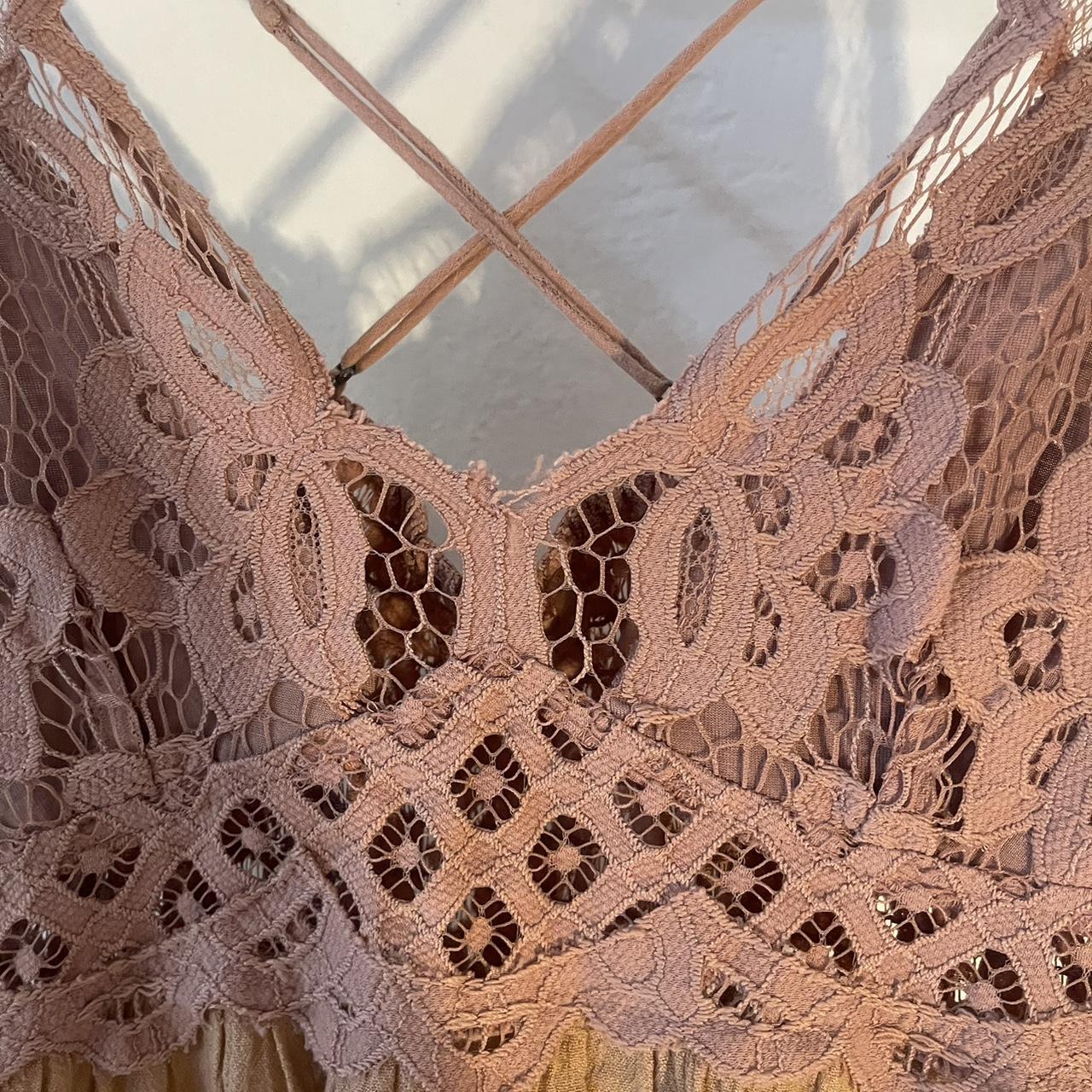 Free People Adella Pink Mini Dress Size: XS Small... - Depop