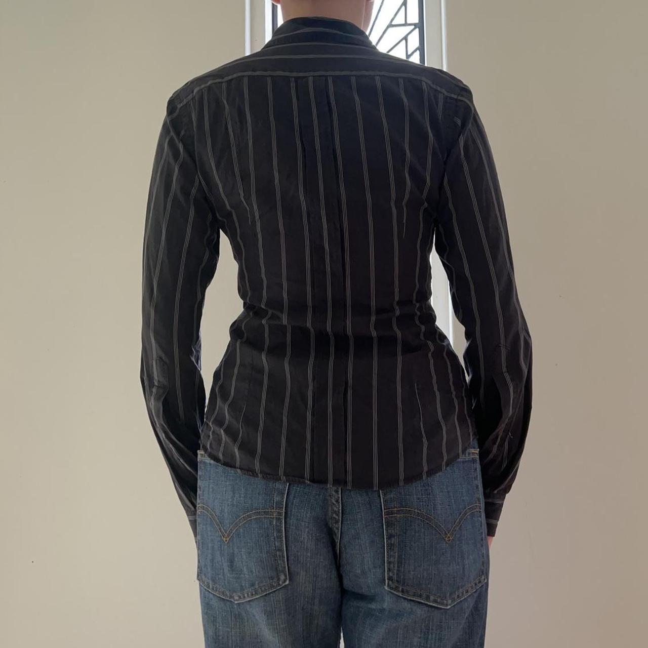 black pinstripe button-up ☆ perfect for corporate... - Depop