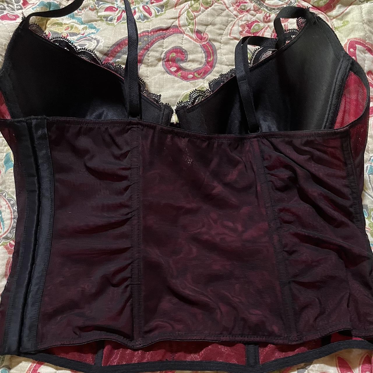 FABIANI red and black vampy style corset top with... - Depop