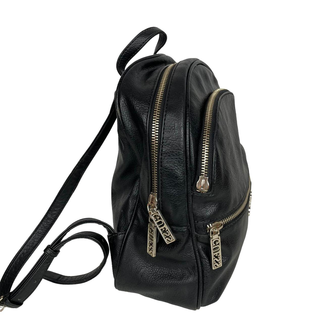 GUESS Black Leather Backpack Small Bag Ladies In... - Depop