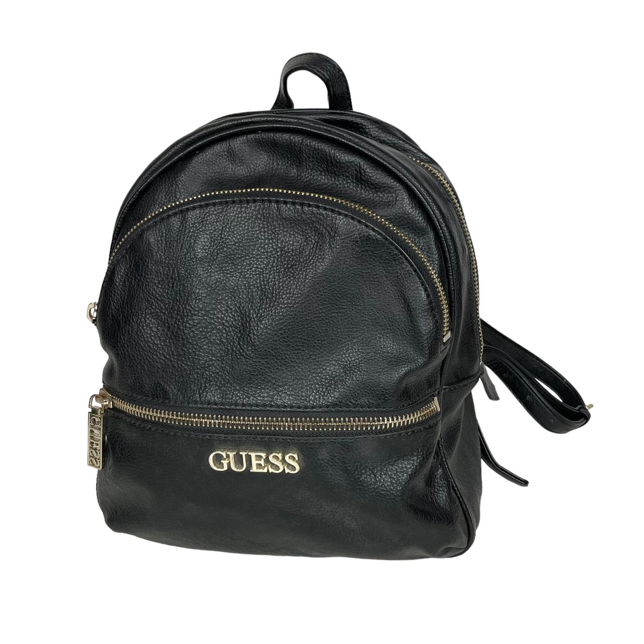 GUESS Black Leather Backpack Small Bag Ladies In... - Depop