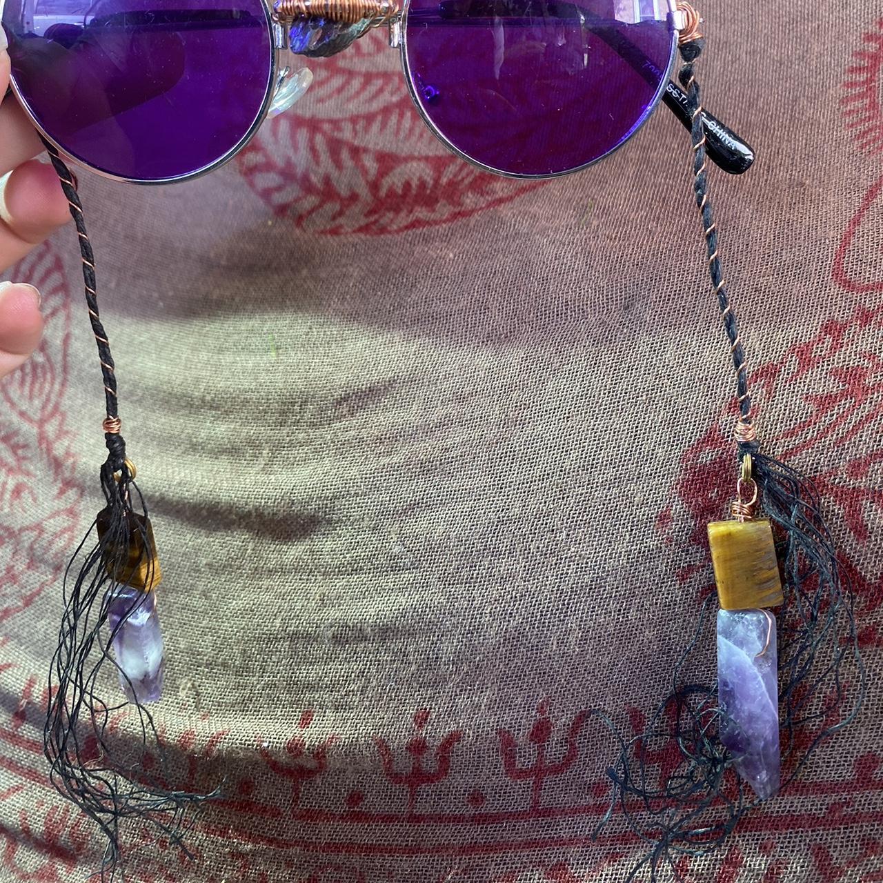 Handcrafted Purple Color Therapy Round Third Eye... - Depop