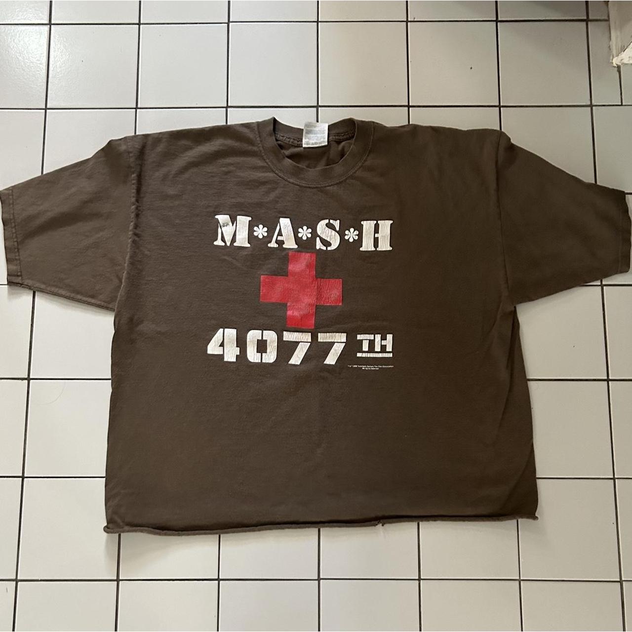 vintage MASH cut off tshirt great fade and cracked... - Depop