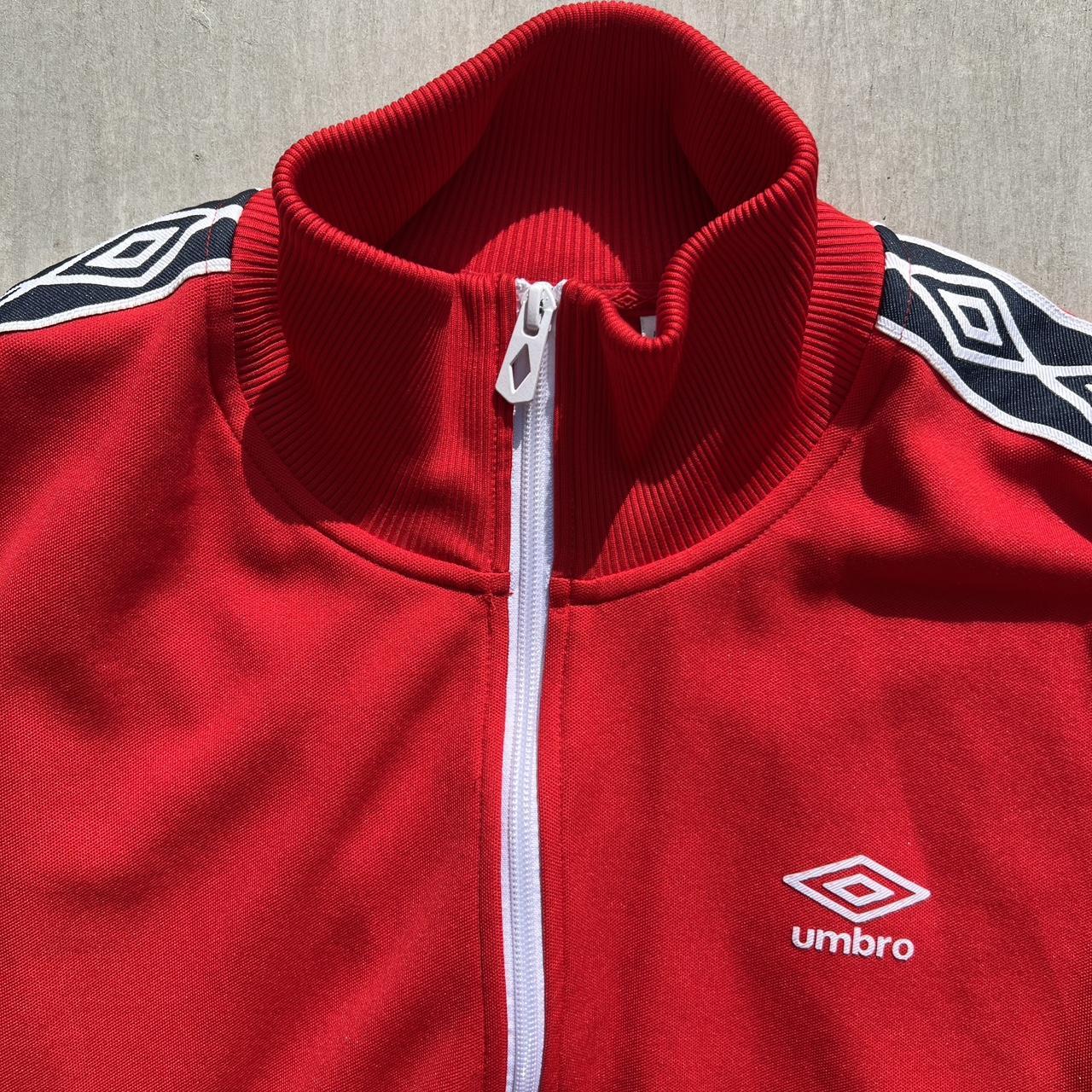 Vintage Umbro red track jacket Tagged XL (fits like... - Depop