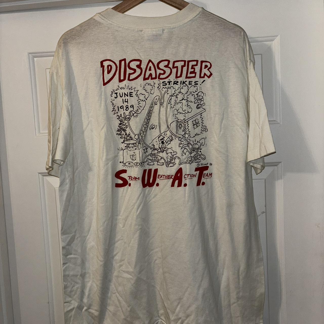 Vintage disaster strikes parody T-shirt From 1989... - Depop